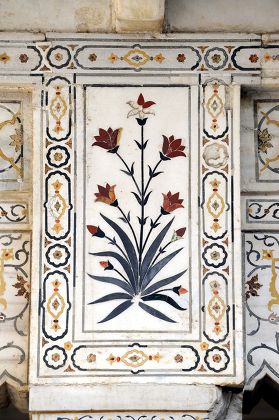 Flower Mosaic Red Fort Agra Uttar Editorial Stock Photo - Stock Image ...