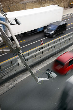 Mobile Tollbooth Sensors Highway Construction Site Editorial Stock ...