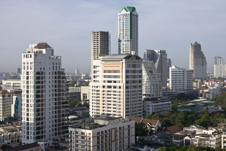 View Bangkok Skyline Towards Silom Road Editorial Stock Photo - Stock ...