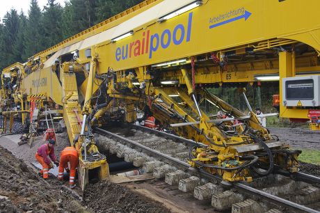 Tracklaying Machine Renovating Track Bed Railway Editorial Stock Photo ...