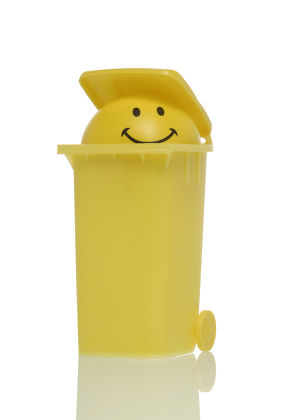 Smiley Looking Out Garbage Can Symbolic Editorial Stock Photo - Stock ...