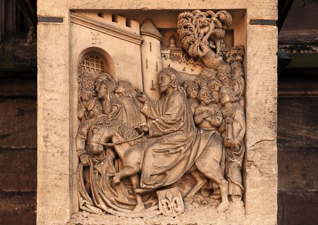 Jesus Entering Jerusalem Old Relief Panel Editorial Stock Photo - Stock ...