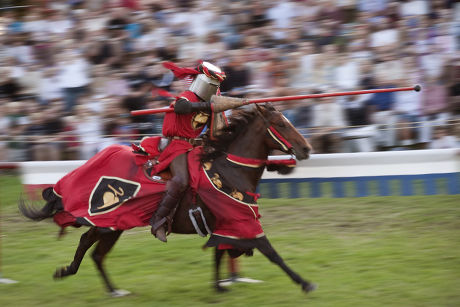 Knight Jousting Lance On Horseback Medieval Editorial Stock Photo ...