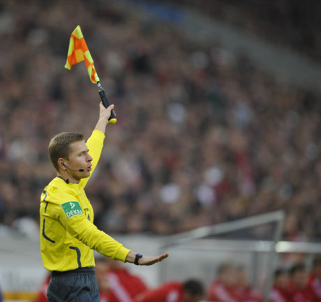 Assistant Referee Tobias Welz Indicating Offside Editorial Stock Photo ...