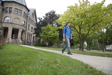 Student Walks Across Campus Oberlin College Editorial Stock Photo ...