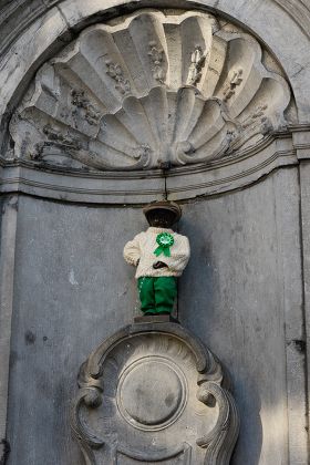 Manneken Pis Wearing Irish Outfit Editorial Stock Photo - Stock Image ...