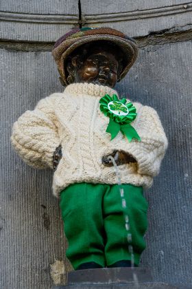 Manneken Pis Wearing Irish Outfit Editorial Stock Photo - Stock Image ...