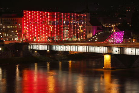 Ars Electronica Center Nibelungen Bridge Crossing Editorial Stock Photo ...