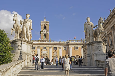 Cordonata Stairway Capitoline Hill Square Dioskouroi Editorial Stock ...