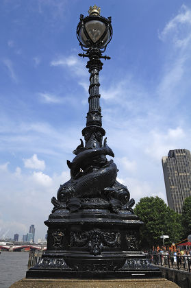 Old Decorative Street Light On Thames Editorial Stock Photo - Stock ...