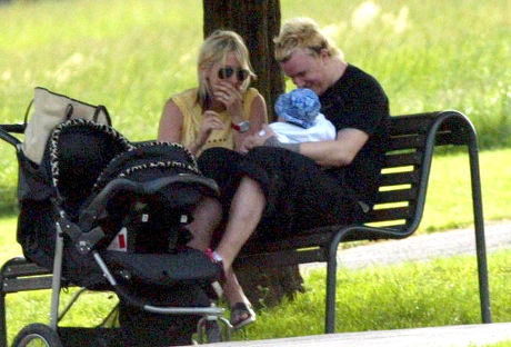 NATALIE APPLETON, LIAM HOWLETT AND BABY ACE IN PRIMROSE HILL PARK ...