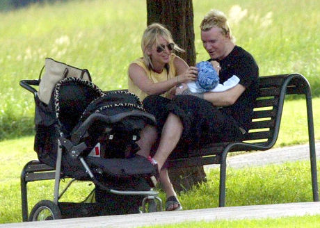 NATALIE APPLETON, LIAM HOWLETT AND BABY ACE IN PRIMROSE HILL PARK ...