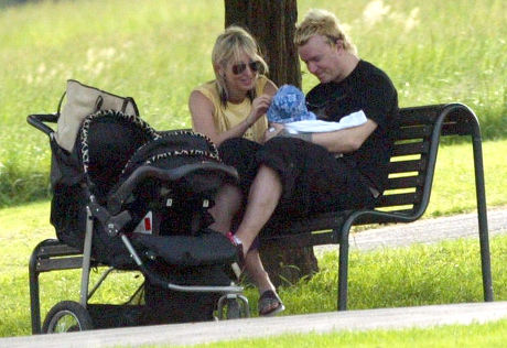 NATALIE APPLETON, LIAM HOWLETT AND BABY ACE IN PRIMROSE HILL PARK ...