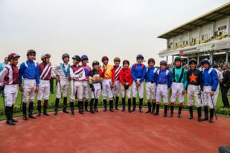 Photoshoot All Jockeys Before Last Race Editorial Stock Photo - Stock ...