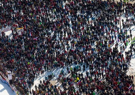 Spectators During Ski Flying Individual Qualification Editorial Stock ...