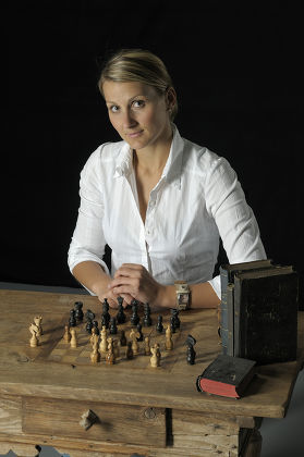 Model Released Blonde Woman Playing Chess Editorial Stock Photo - Stock ...