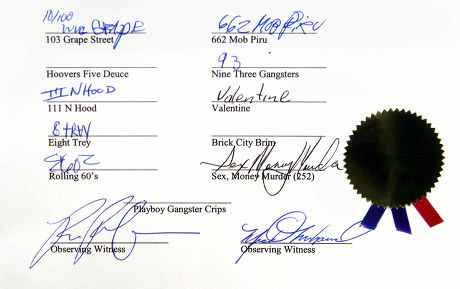 Truce Signed By Crips Bloods Gangs Editorial Stock Photo - Stock Image ...