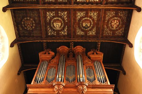 Old Organ Coffered Ceiling Trinity College Editorial Stock Photo ...