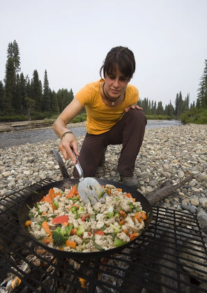 Model Released Young Woman Cooking Frying Editorial Stock Photo - Stock ...