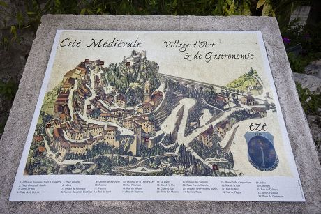City Map Eze Village Cote Dazur Editorial Stock Photo - Stock Image ...