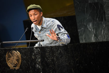 Singer Pharrell Williams Speaks During Event Editorial Stock Photo ...