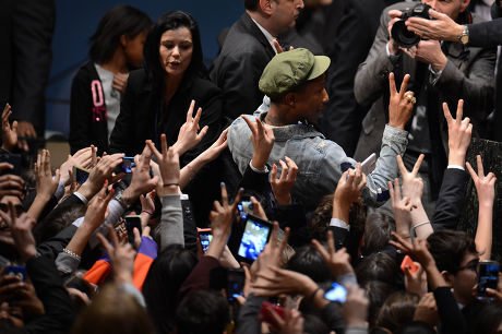 Singer Pharrell Williams Green Cap Poses Editorial Stock Photo - Stock ...