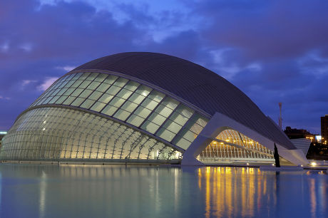 Lhemisferic Dusk By S Calatrava City Editorial Stock Photo - Stock ...