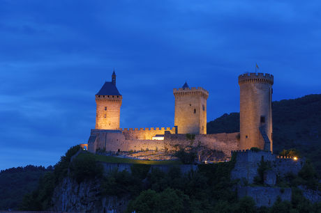 Castle Foix Chateau De Foix Dusk Editorial Stock Photo - Stock Image ...