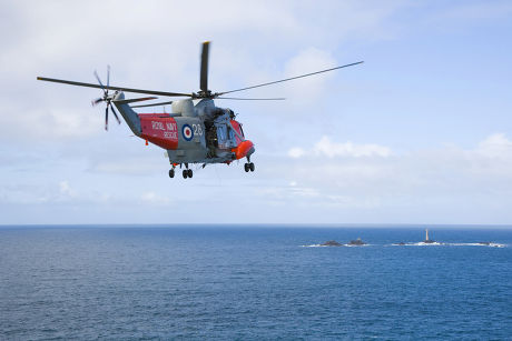 Royal Navy Rescue Helicopter Lands End Editorial Stock Photo - Stock ...