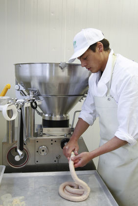 Model Released Butcher Apprentice Creating Sausages Editorial Stock ...