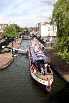 Tourist Boat Going Through Camden Lock Editorial Stock Photo - Stock ...