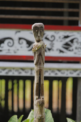 Dayak Statue Protector On Traditional Long Editorial Stock Photo ...