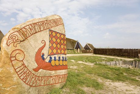 Inscription Viking Boat On Rune Stone Editorial Stock Photo - Stock ...