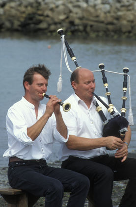 Breton Musicians Fishing Festival Portivy Biniou Editorial Stock Photo ...