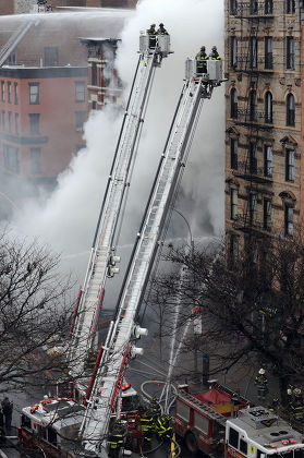 Firefighters Battle Blaze Caused By Explosion Editorial Stock Photo ...