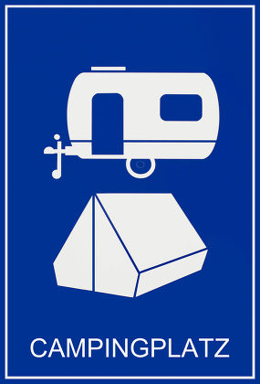 Blue Sign Campingplatz German Campsite Caravan Editorial Stock Photo ...