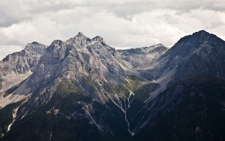 Mountain Landscape Views Towards Piz Lischana Editorial Stock Photo ...