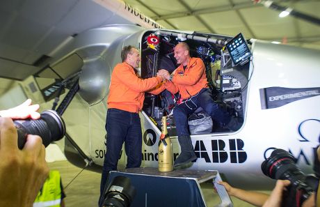 Swiss Pilots Andre Borschberg Lt Bertrand Editorial Stock Photo - Stock ...