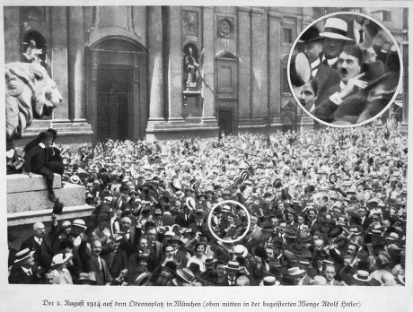 Adolf Hitler Among Crowd Odeonplatz Munich Editorial Stock Photo ...