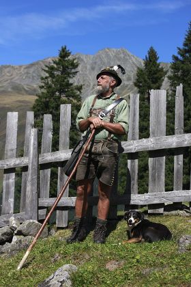 Alp Shepherd On Gleirsch Alm Mountain Editorial Stock Photo - Stock ...