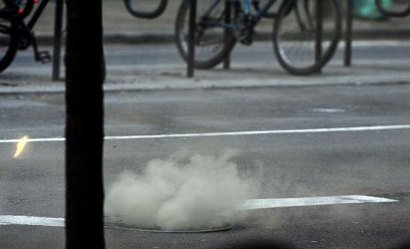 Smoke Billows Out Drains Middle Road Editorial Stock Photo - Stock ...