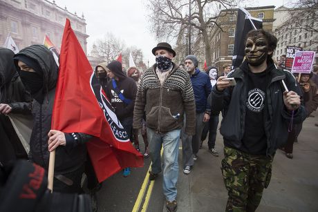 Antifascist Protesters Stage Counterdemonstration On Whitehall ...