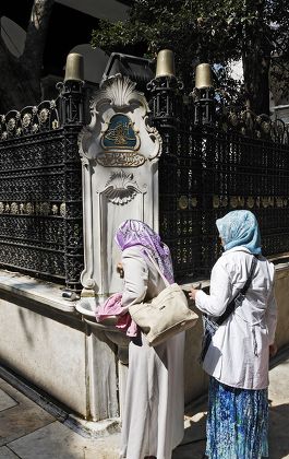 Devout Muslim Women Drink Holy Water Editorial Stock Photo - Stock ...