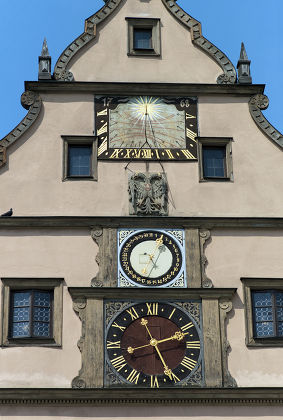 Clocks On House Rothenburg Ob Der Editorial Stock Photo - Stock Image ...