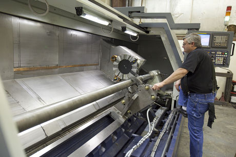 Worker Manufactures Windspire Wind Turbines Mariah Editorial Stock ...