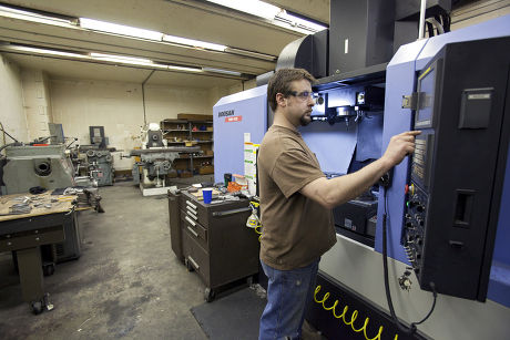 Worker Manufactures Windspire Wind Turbines Mariah Editorial Stock ...
