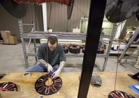 Worker Assembles Generators Windspire Wind Turbines Editorial Stock ...