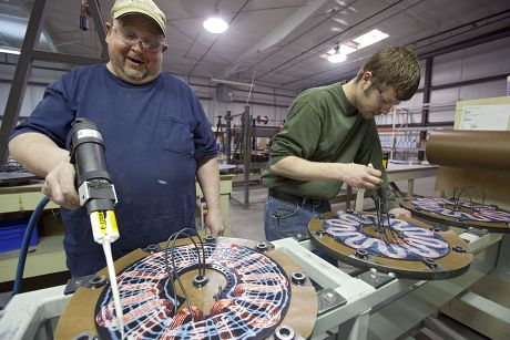 Workers Assemble Generators Windspire Wind Turbines Editorial Stock ...