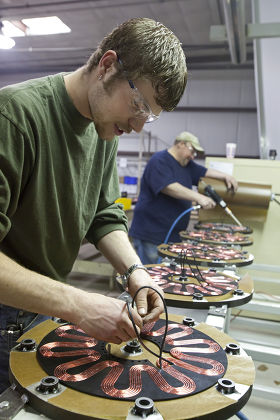 Worker Assembles Generators Windspire Wind Turbines Editorial Stock ...