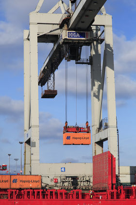 Container Loading Container Bridge Container Crane Editorial Stock ...